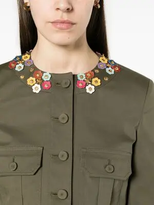 Moschino Floral-appliqué Cropped Jacket