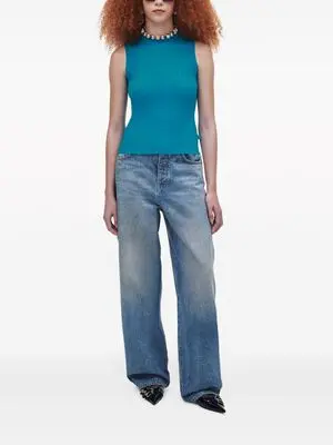 Marc Jacobs Fine-ribbed Merino-wool Tank Top - Blue