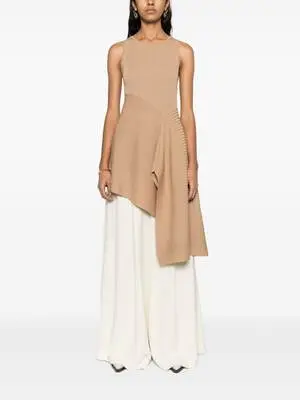 Viktor & Rolf Volant Asymmetric Peplum Top - Neutrals
