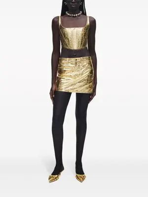 Marc Jacobs Metallic Leather Corset Top