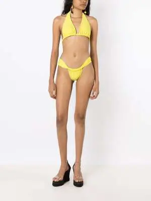 AMIR SLAMA Gathered Low-waisted Bikini Bottom - Yellow