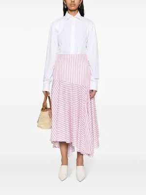 Viktor & Rolf Volant Striped Asymmetric Skirt