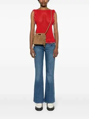 Maje Small Fringed Suede Bag