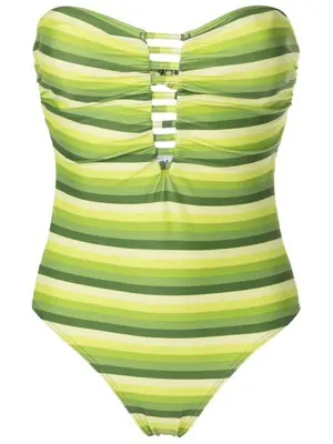 AMIR SLAMA Striped Cut-out One-piece Swimsuit