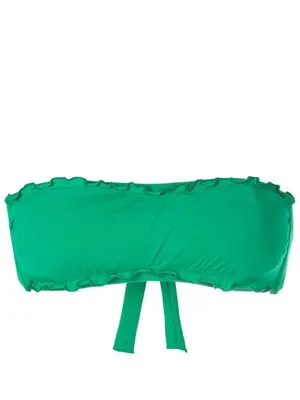 AMIR SLAMA Ruffled Strapless Bikini Top - Green