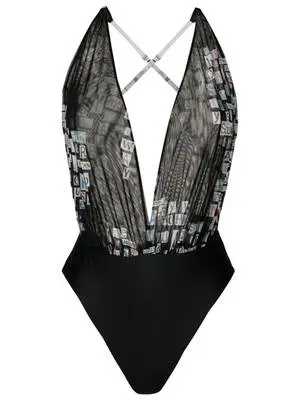 AMIR SLAMA Text-print Bodysuit