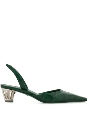 FERRAGAMO 40mm Cage-heel Slingback Pumps