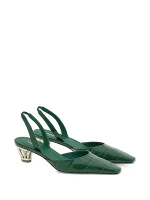 FERRAGAMO 40mm Cage-heel Slingback Pumps