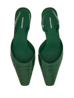 FERRAGAMO 40mm Cage-heel Slingback Pumps