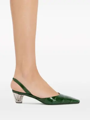 FERRAGAMO 40mm Cage-heel Slingback Pumps