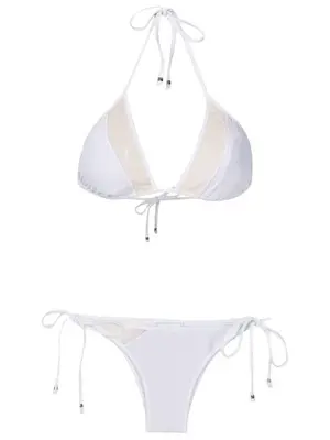 AMIR SLAMA Sheer-panels Triangle Bikini - White