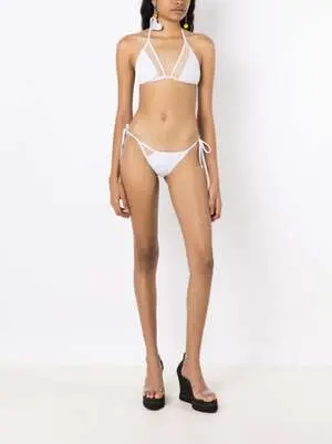 AMIR SLAMA Sheer-panels Triangle Bikini - White