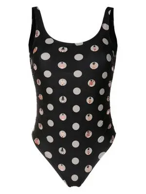AMIR SLAMA Graphic-print One-piece Swimsuit - Black