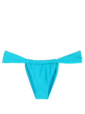 AMIR SLAMA Amir Slama Gathered Low-Waisted Bikini Bottom Blue
