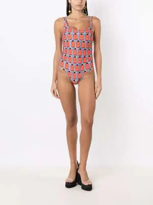 AMIR SLAMA Illustration-print Swimsuit