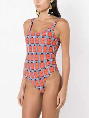 AMIR SLAMA Illustration-print Swimsuit