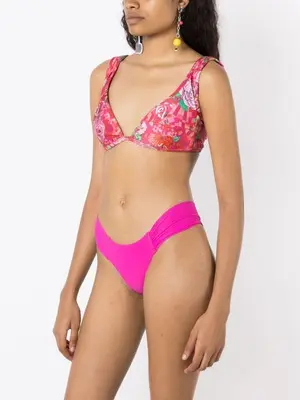 AMIR SLAMA Gathered Low-waisted Bikini Bottom - Pink