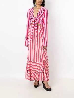 AMIR SLAMA Stripe-print Maxi Skirt