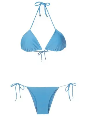 AMIR SLAMA Halterneck Triangle Bikini - Blue