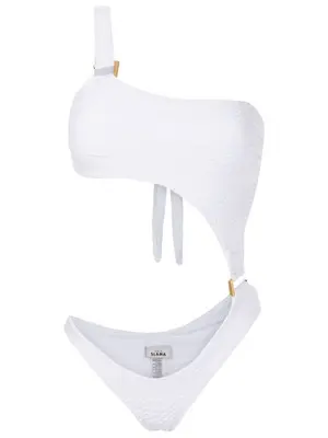 AMIR SLAMA One-shoulder Cut-out Swimsuit - White
