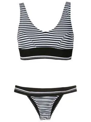 AMIR SLAMA Striped Scoop-neck Bikini