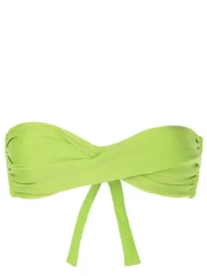 AMIR SLAMA Twist-detail Bikini Top - Green
