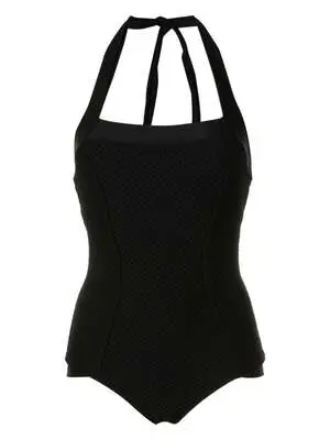 AMIR SLAMA Textured Halterneck Swimsuit - Black