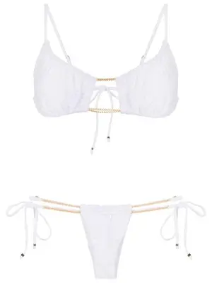 AMIR SLAMA Chain-link Textured Bikini - White