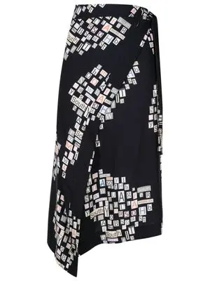 AMIR SLAMA Text-print Wrap Skirt