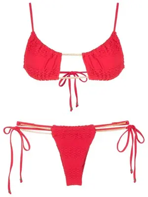 AMIR SLAMA Chain Detail Bikini - Red