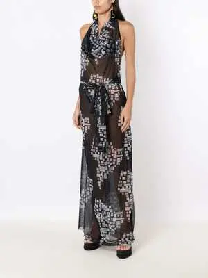 AMIR SLAMA Text-print Wrap Dress