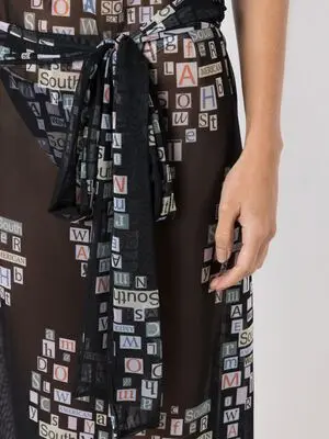 AMIR SLAMA Text-print Wrap Dress