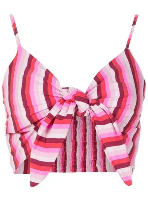 AMIR SLAMA Stripe-print Crop Top - Pink