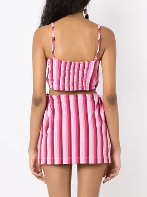 AMIR SLAMA Stripe-print Crop Top