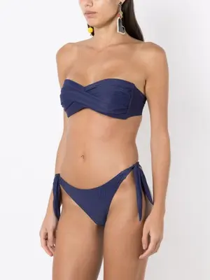 AMIR SLAMA Twisted Bandeau Bikini - Blue