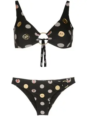AMIR SLAMA Graphic-print Bikini - Black