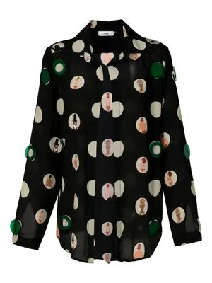 AMIR SLAMA Graphic-print Silk Blouse