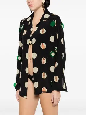 AMIR SLAMA Graphic-print Silk Blouse