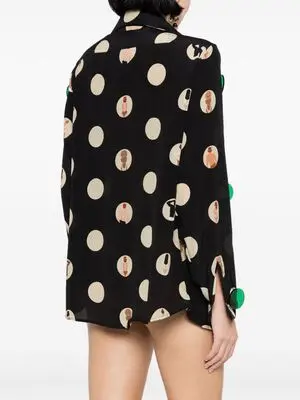 AMIR SLAMA Graphic-print Silk Blouse