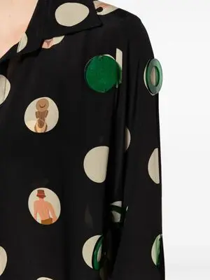 AMIR SLAMA Graphic-print Silk Blouse