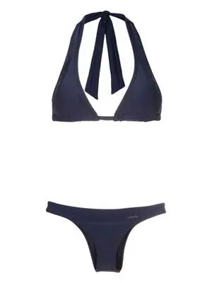 AMIR SLAMA Halterneck Triangle Bikini - Blue