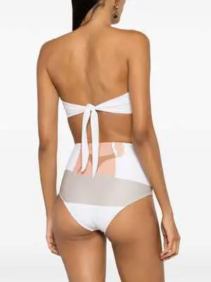 AMIR SLAMA Graphic-print Bandeau Bikini