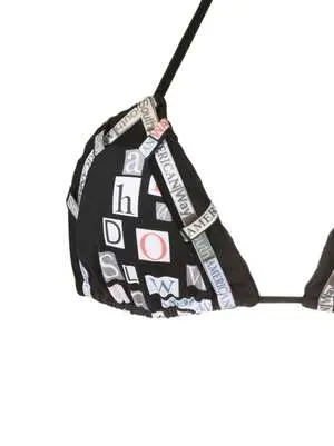 AMIR SLAMA Text-print Triangle Bikini