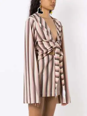 AMIR SLAMA Striped Crop Top