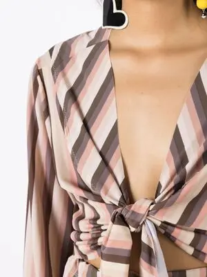 AMIR SLAMA Striped Crop Top