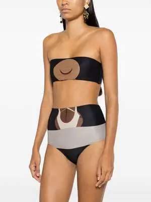 AMIR SLAMA Graphic-print Bandeau Bikini