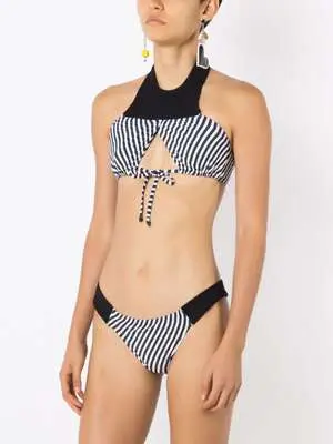 AMIR SLAMA Striped Halterneck Bikini