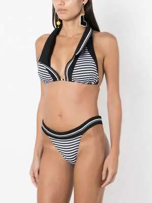 AMIR SLAMA Striped Halterneck Bikini