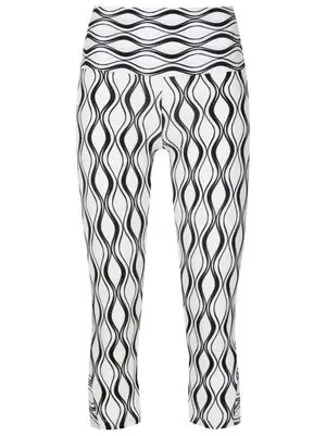 AMIR SLAMA GYM Graphic-print Cropped Leggings - White