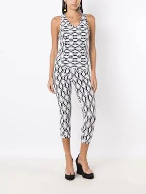 AMIR SLAMA Graphic-print Cropped Leggings